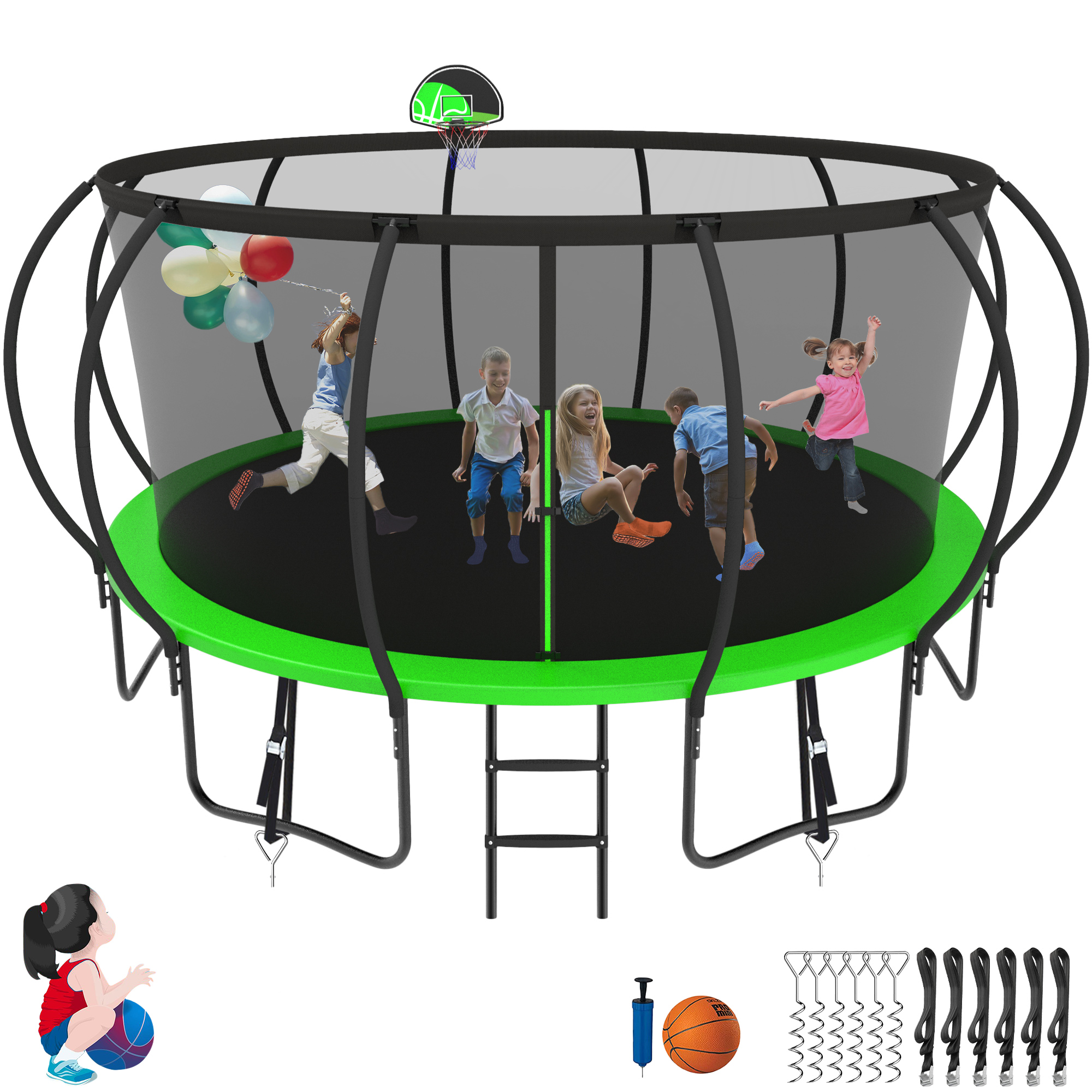 DreamBuck Trampoline for Adults and Kids, 1500LBS 16FT 15FT 14FT 12FT ...